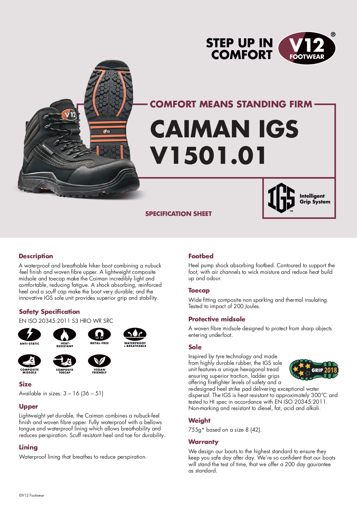 V12 Caiman Boot. V12 Caiman Boot. Universal Site Supplies