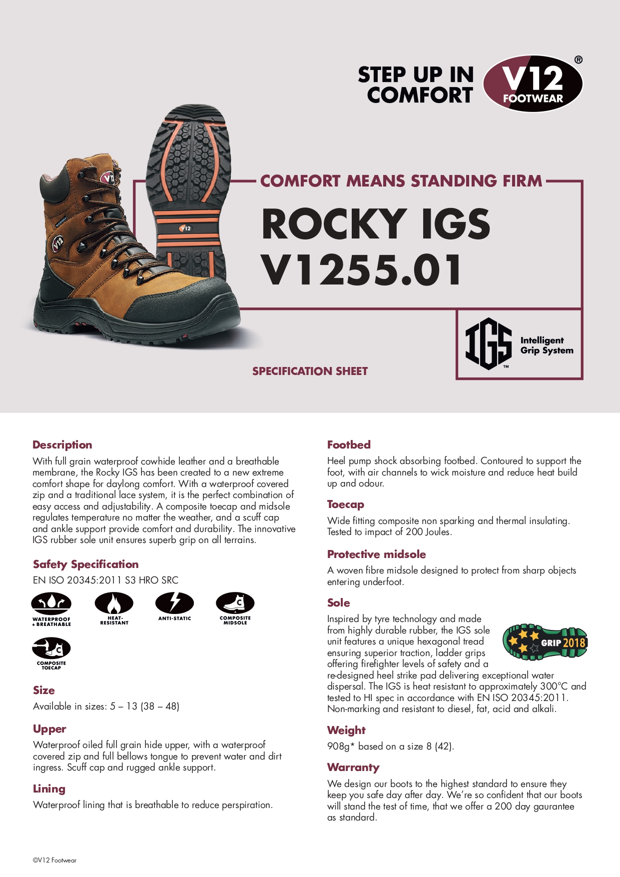 V12 Rocky Boot. V12 Rocky Boot. Universal Site Supplies