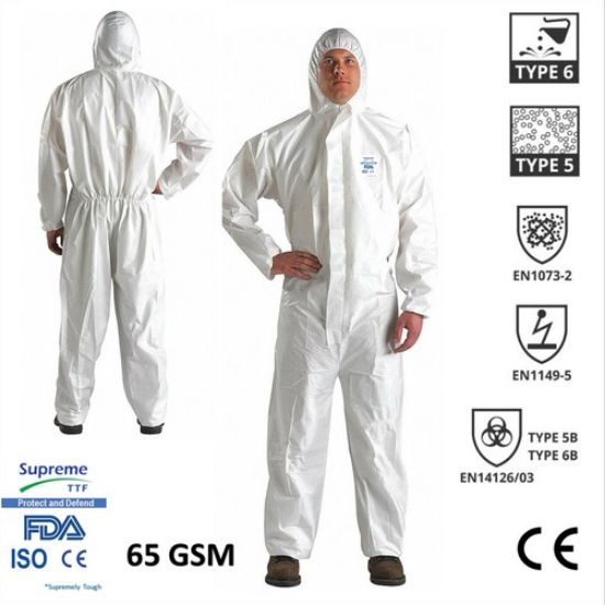 Type 5/6 Coverall. Durable Protective Coveralls - Type 5 & 6 Rated. Universal Site Supplies